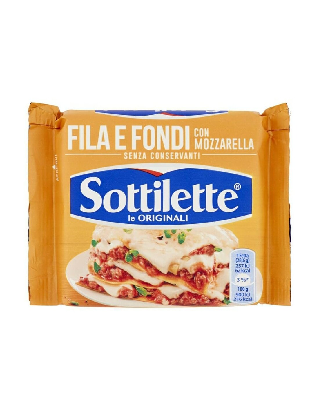 Kraft Sottilette Fila e Fondi Sliced Cheese with Mozzarella - 200 gr ...