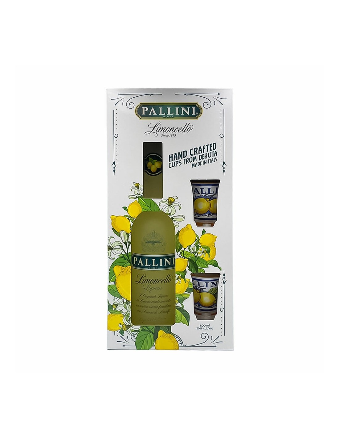 Pallini Limoncello pack + 2 cups - 500ml - Free shipping delivered to ...