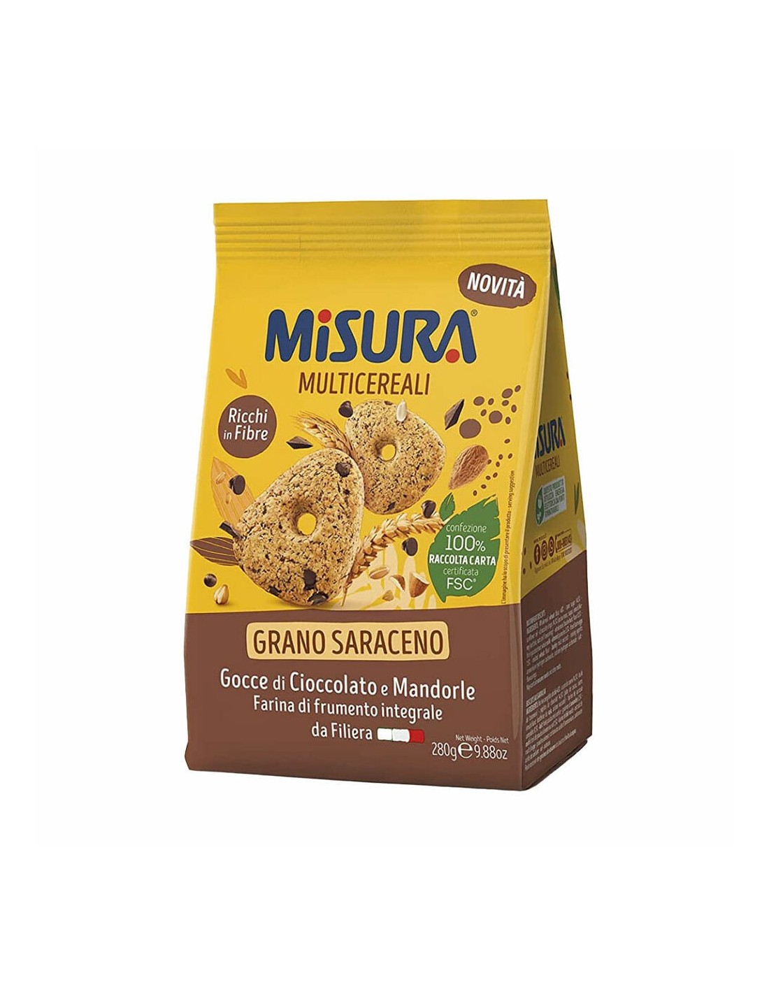 Misura Multicereali Cookies with Chocolate Drops and Almonds - 280 gr ...