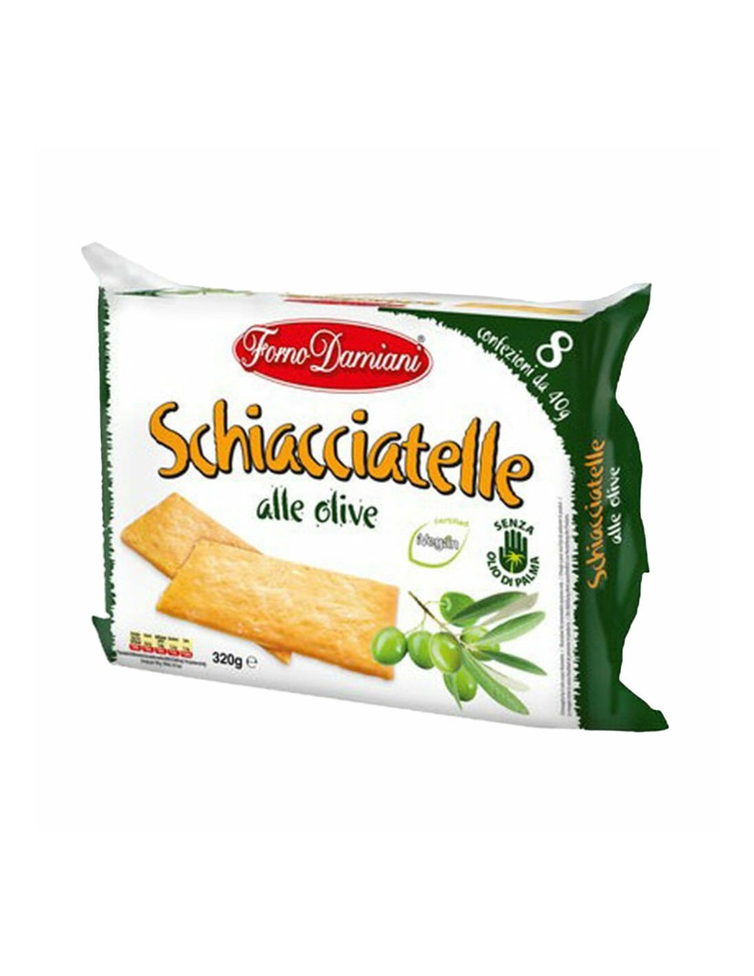 Forno Damiani Schiacciatelle with Olives 8 pz - 320 gr - Free shipping delivered to EUROPE and UK