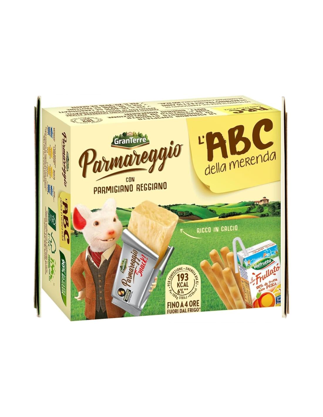 Parmareggio ABC Snack Snack aus Parmesan/Fruchtsaft/Grillstangen – 170 ...