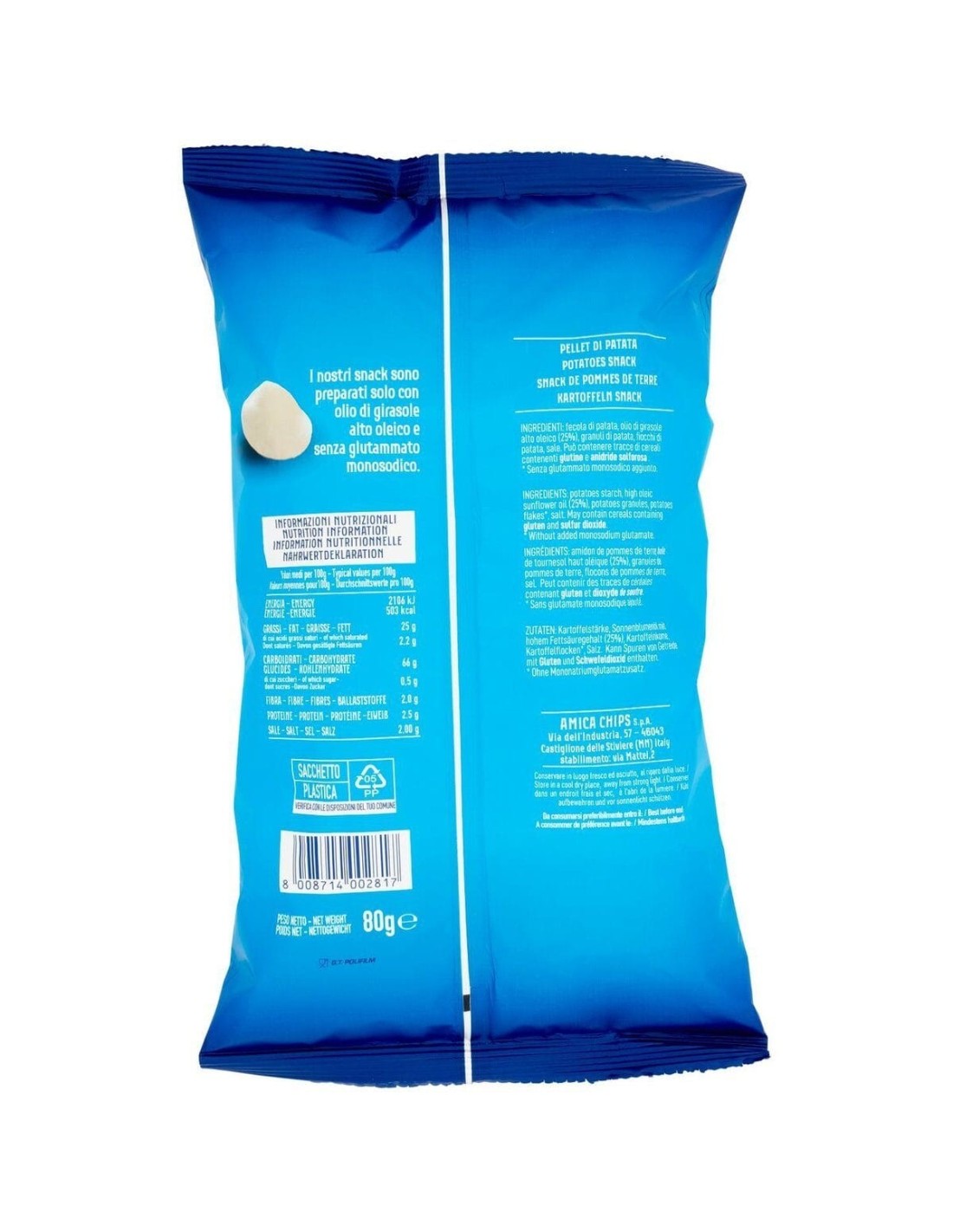 Amica Chips La Blanca Chips - 80 gr - Free shipping delivered to EUROPE and UK