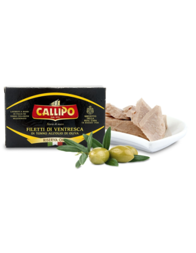 Callipo Riserva Oro tuna belly fillet - 125 gr - Free shipping ...