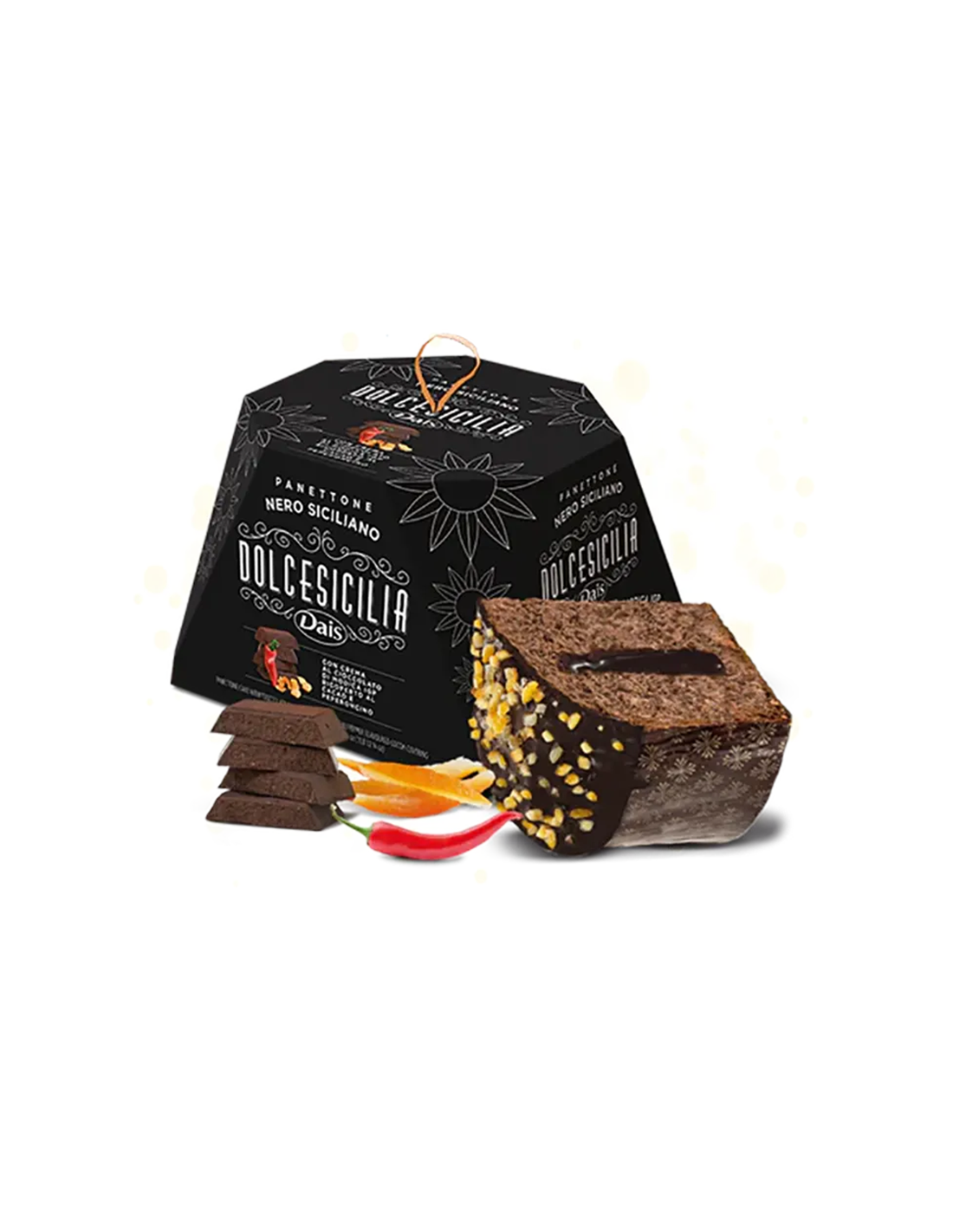Dais Sicilian Black Panettone with Modica Chocolate - 800 gr - Free ...