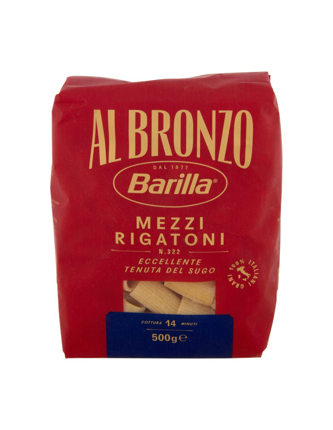 Barilla Bronze 322 Mezzi Rigatoni - 500 gr - Free shipping delivered to ...
