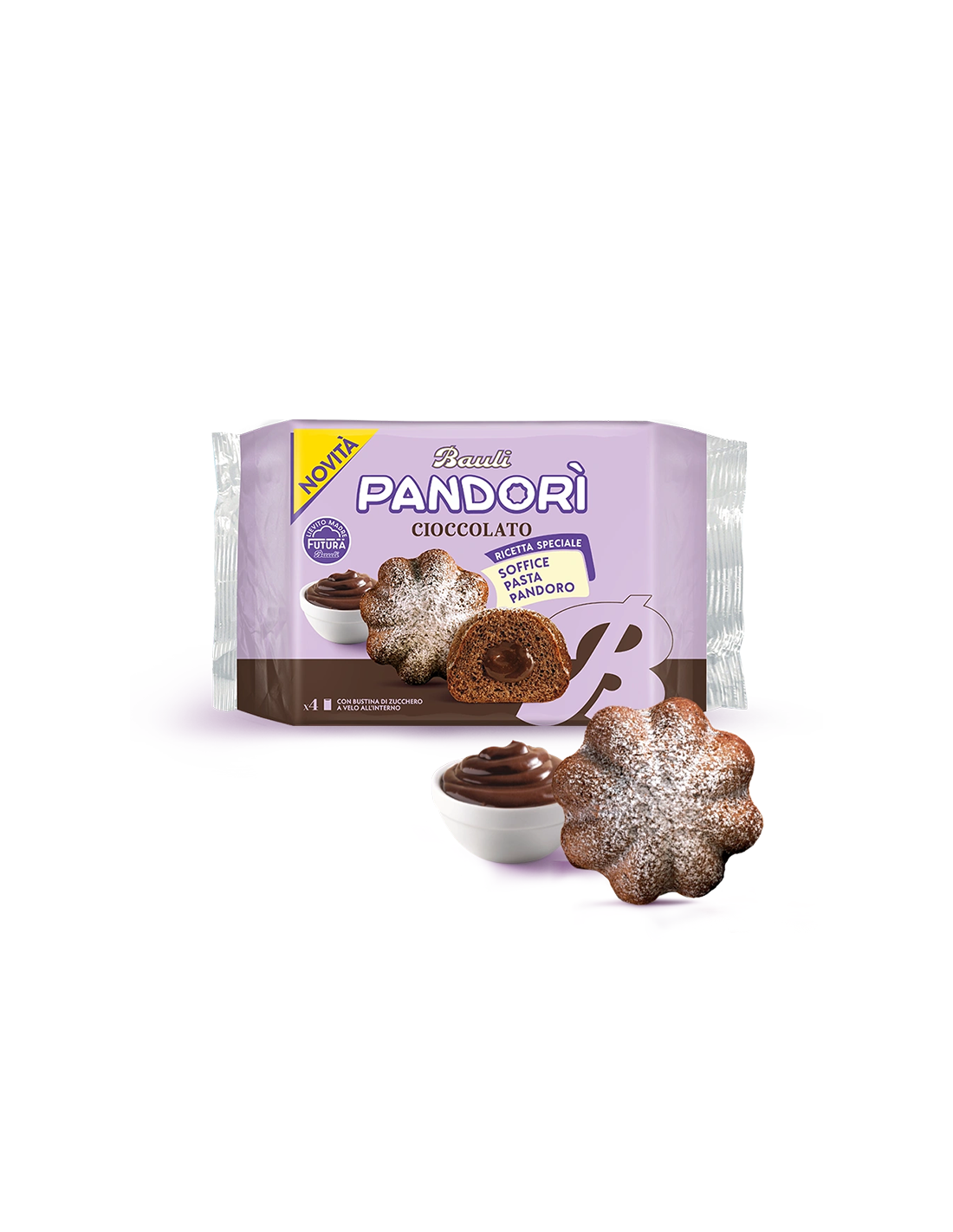 Bauli Chocolate Pandorì, soft snack with a rich chocolate flavour