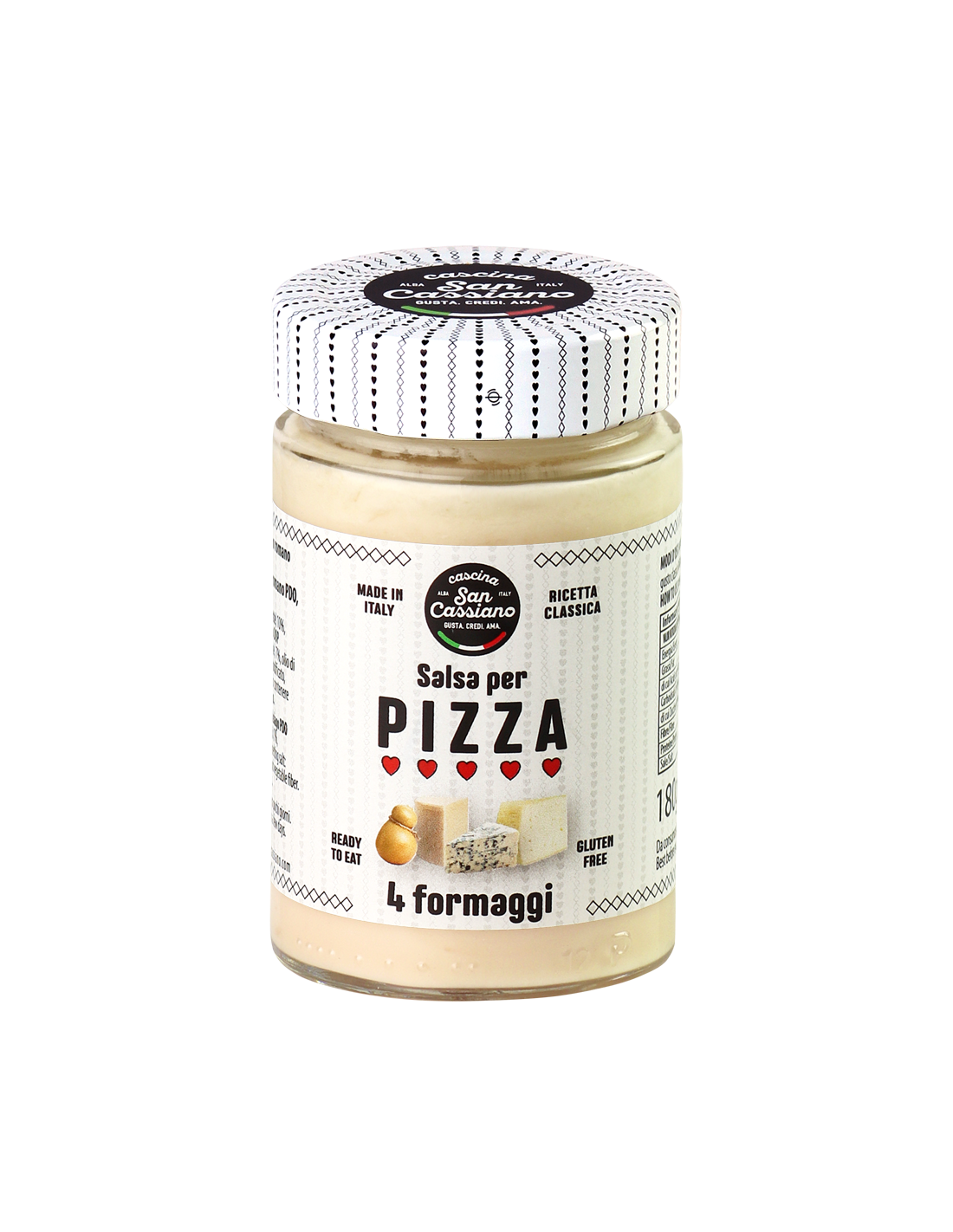 San Cassiano Vier Kazen Pizzasaus Romig, Smaakvol en Makkelijk te Gebruiken