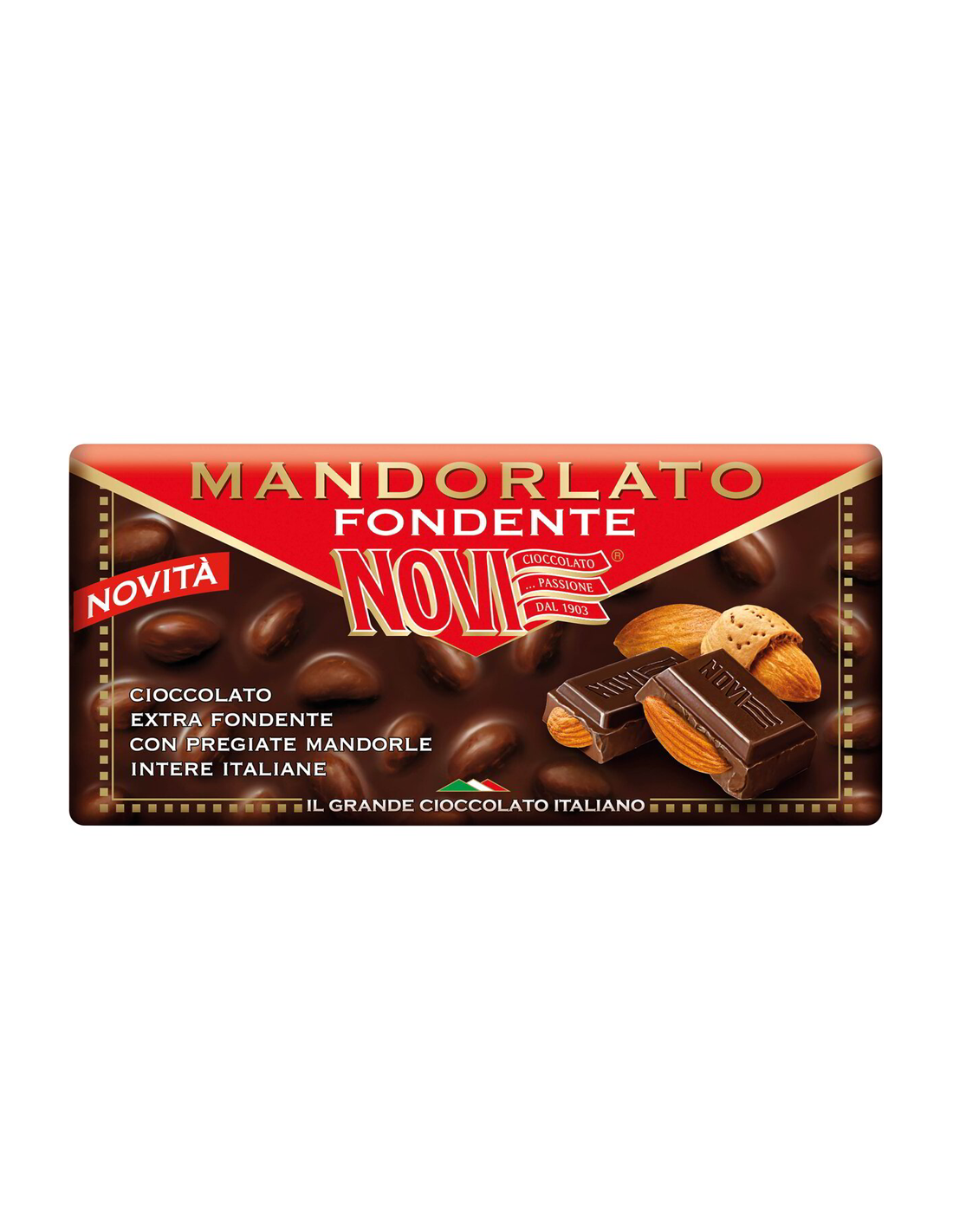 Novi Dark Almond Chocolate Crunchy Almonds in Intense Cocoa Flavor