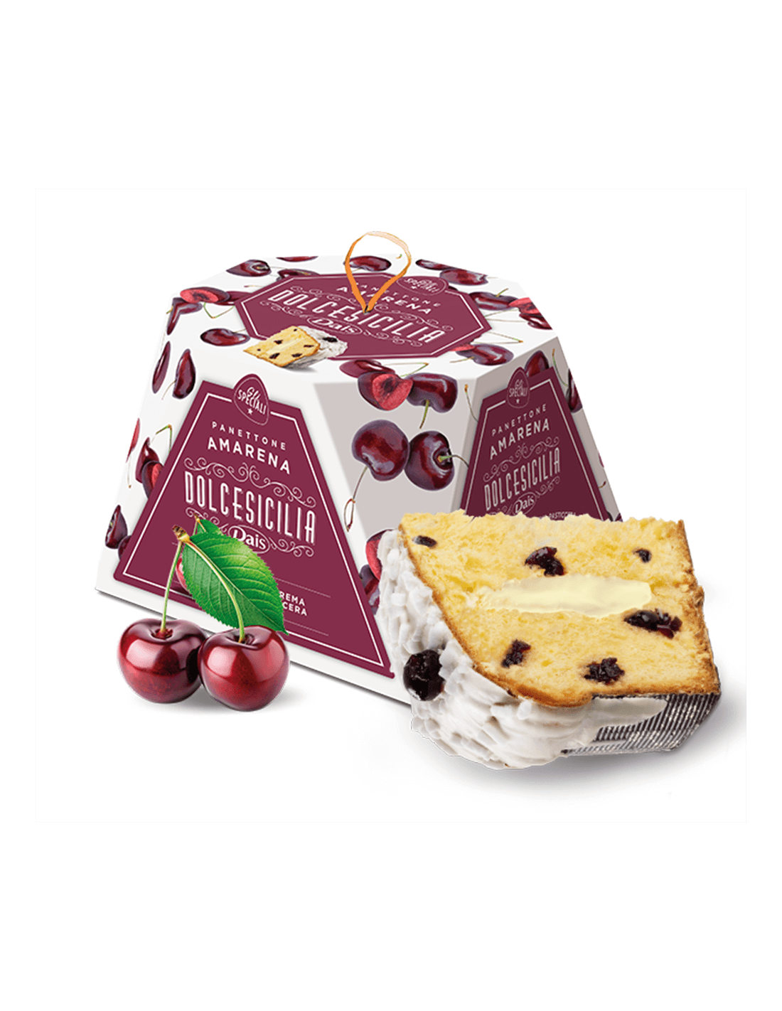 Dais Panettone Soft Tasty Blend of Custard, Sour Cherries for Dessert