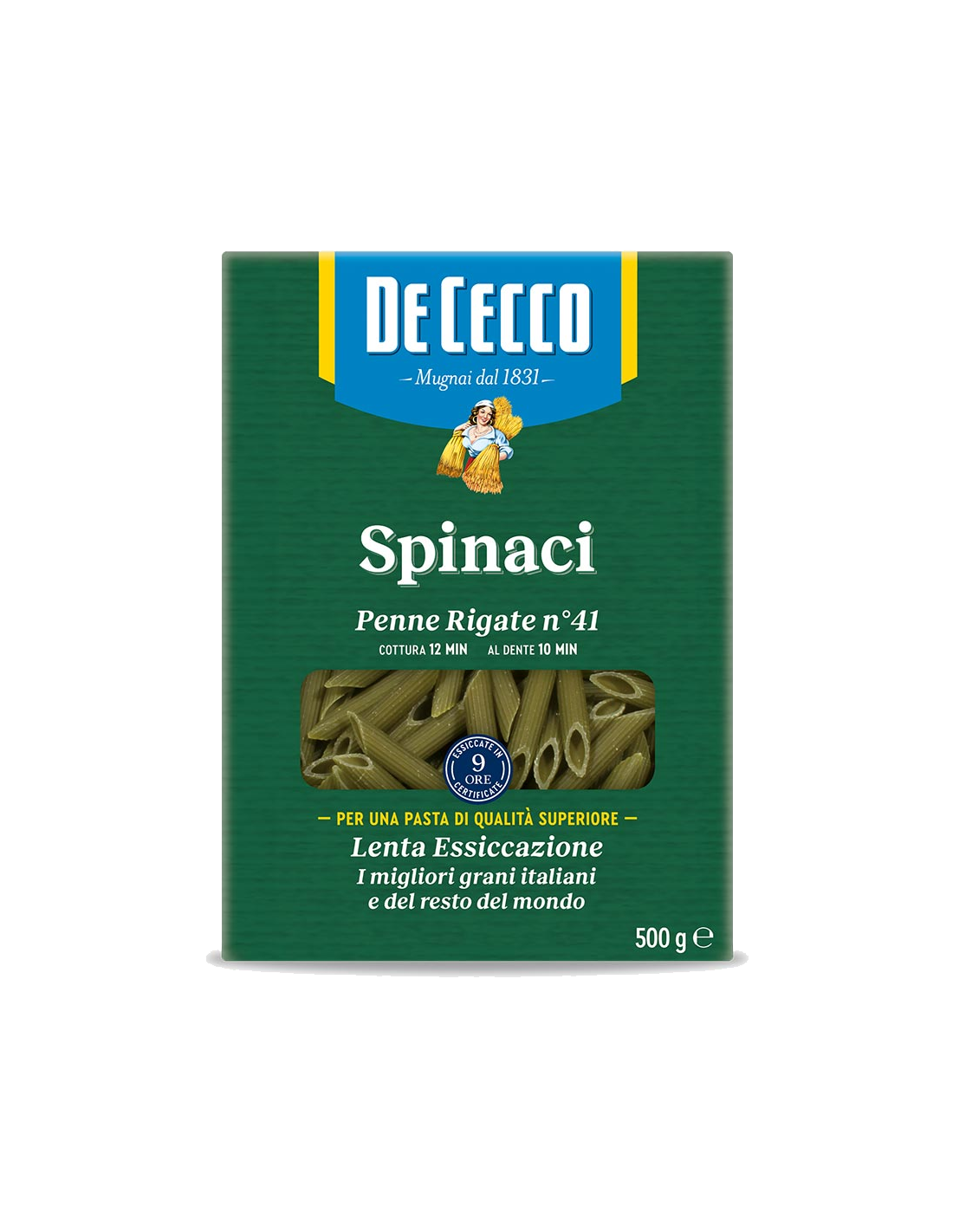 De Cecco Spinach Penne Rigate High Nutritional Pasta
